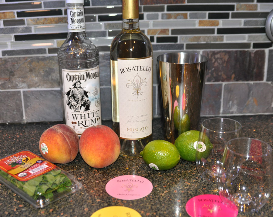 Peach Mojito with Rosatello Moscato Wine